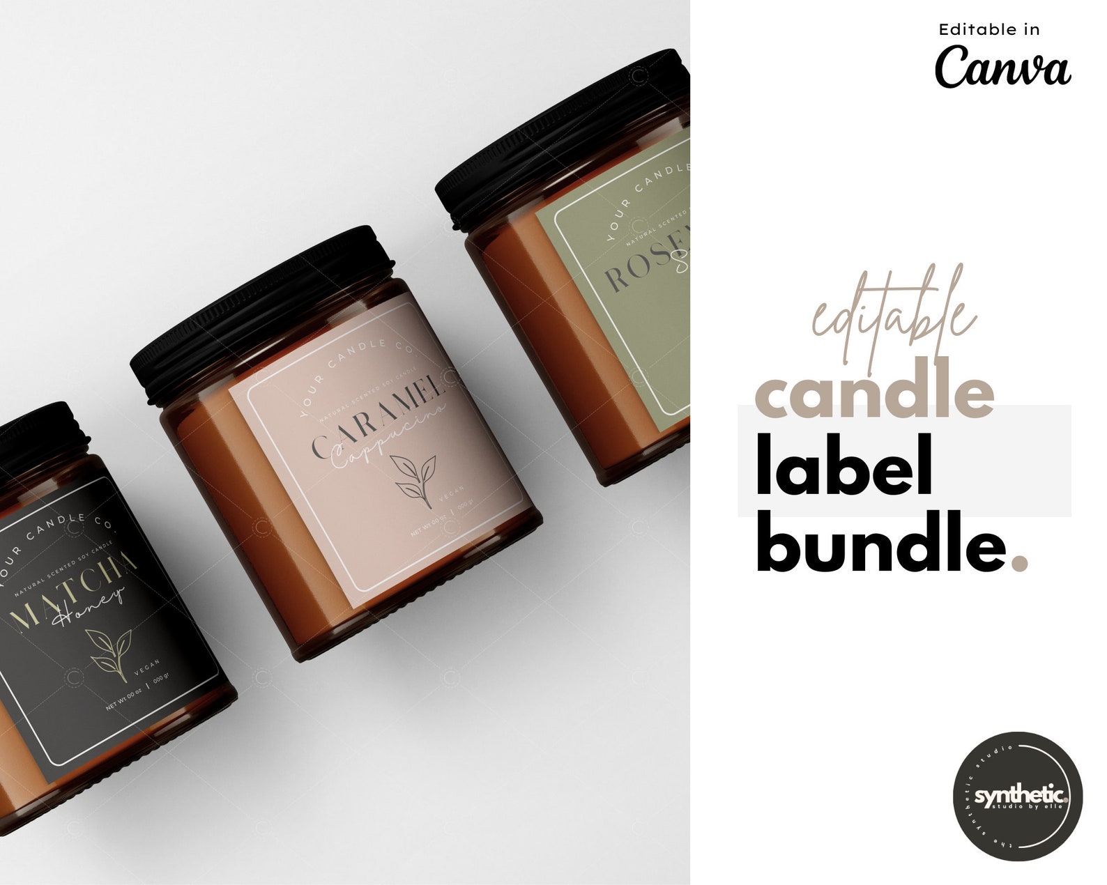 Editable Candle Labels > Square Candle Label > Printable Template Canva ...