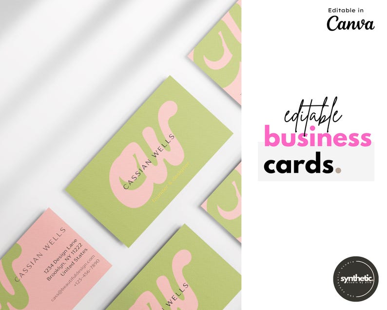 Business Card Template - Digital Product, Instant Download of Printable ...