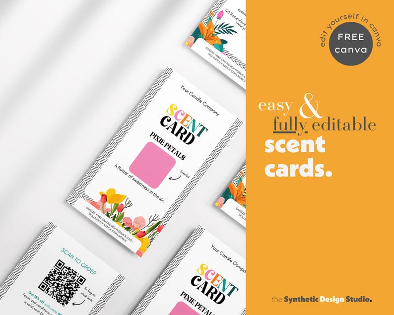 Spring Scent Card Template | Editable Printable Cards, Colorful Canva ...