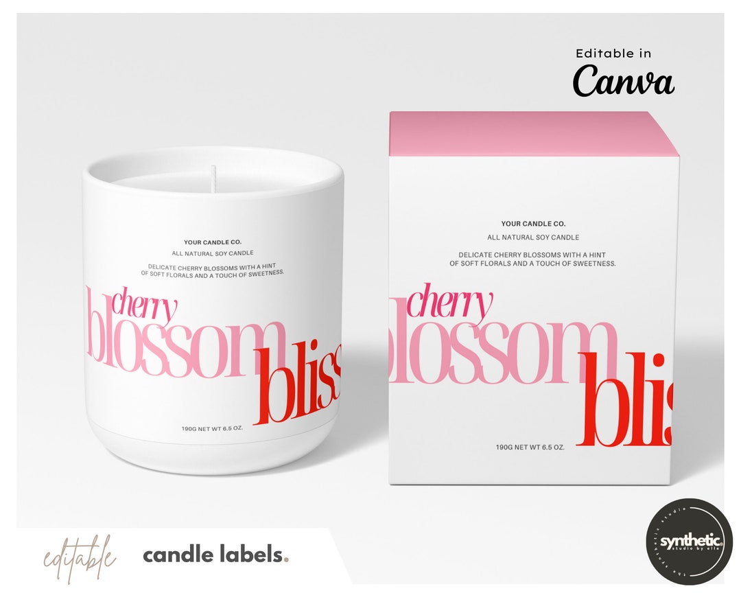 Editable Candle Labels > Square Candle Label > Printable Template Canva ...