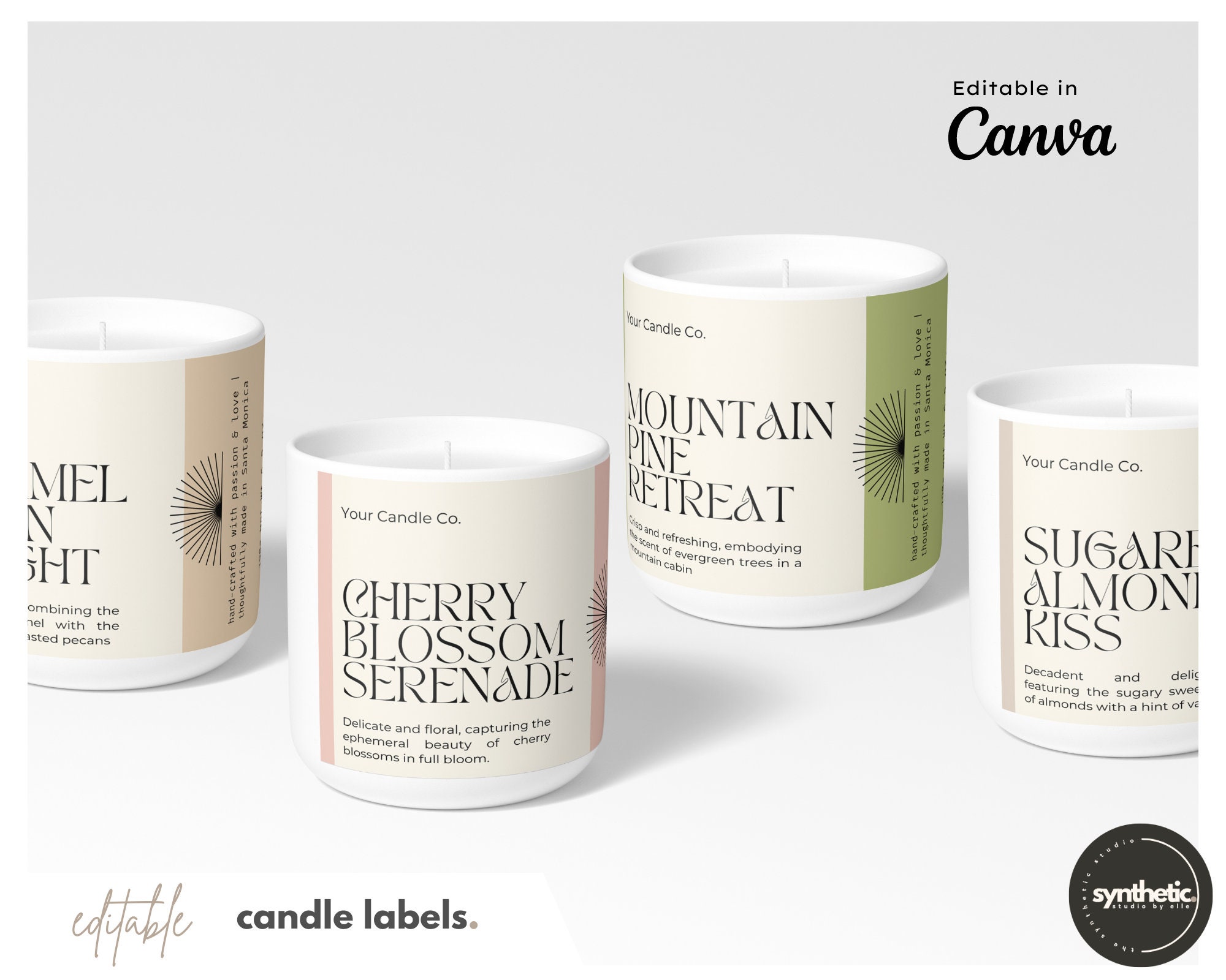 Editable Candle Labels > Square Candle Label > Printable Template Canva ...