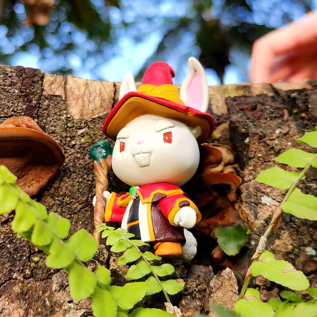Handmade Bunny Wizard, Polymer Clay Rabbit, Handcrafted Art Toy, Cute ...