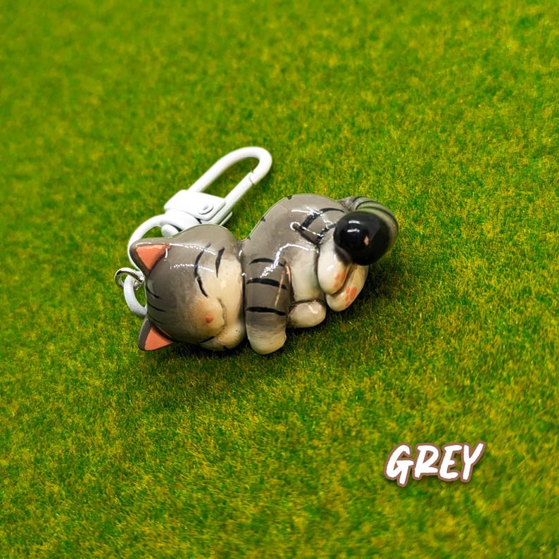 Handmade Magnetic Cat Keychain Pair: Polymer Clay Couple Charms - Etsy
