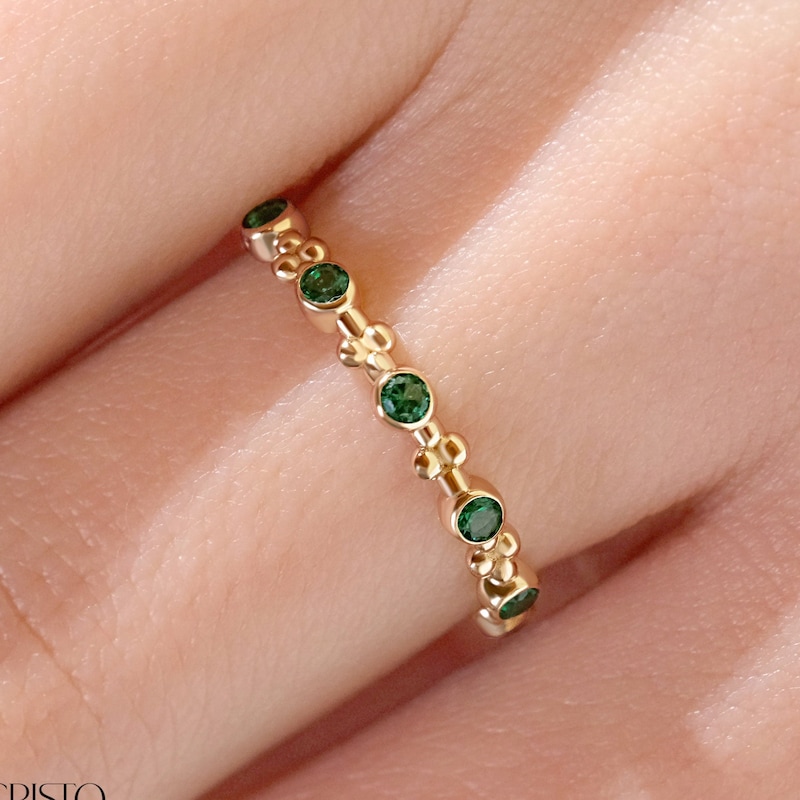 Emerald Stacking Ring - Etsy