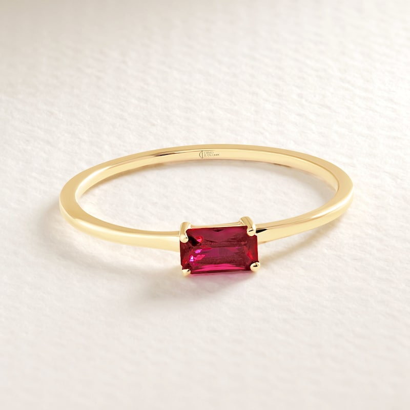 Birthstone Ring 14k Gold - Etsy
