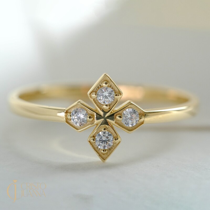 Black and Gold Clover Ring - Etsy
