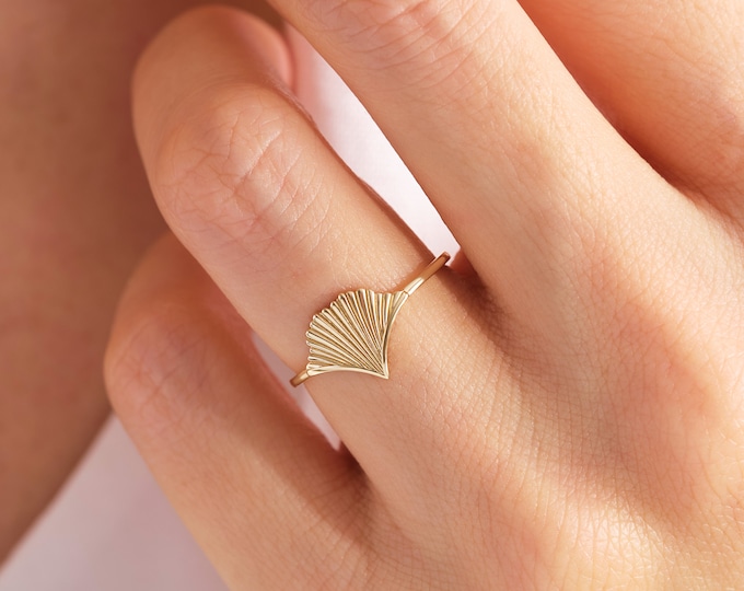 Sterling Silver Sunrise Shell Rings - Etsy