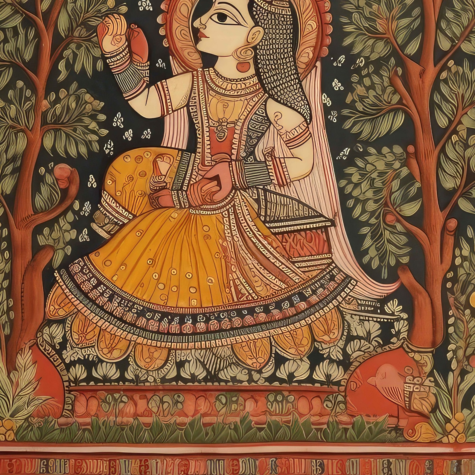 Buy Indian Madhubani Painting, Madhubani Wall Art, Madhubani Print ...