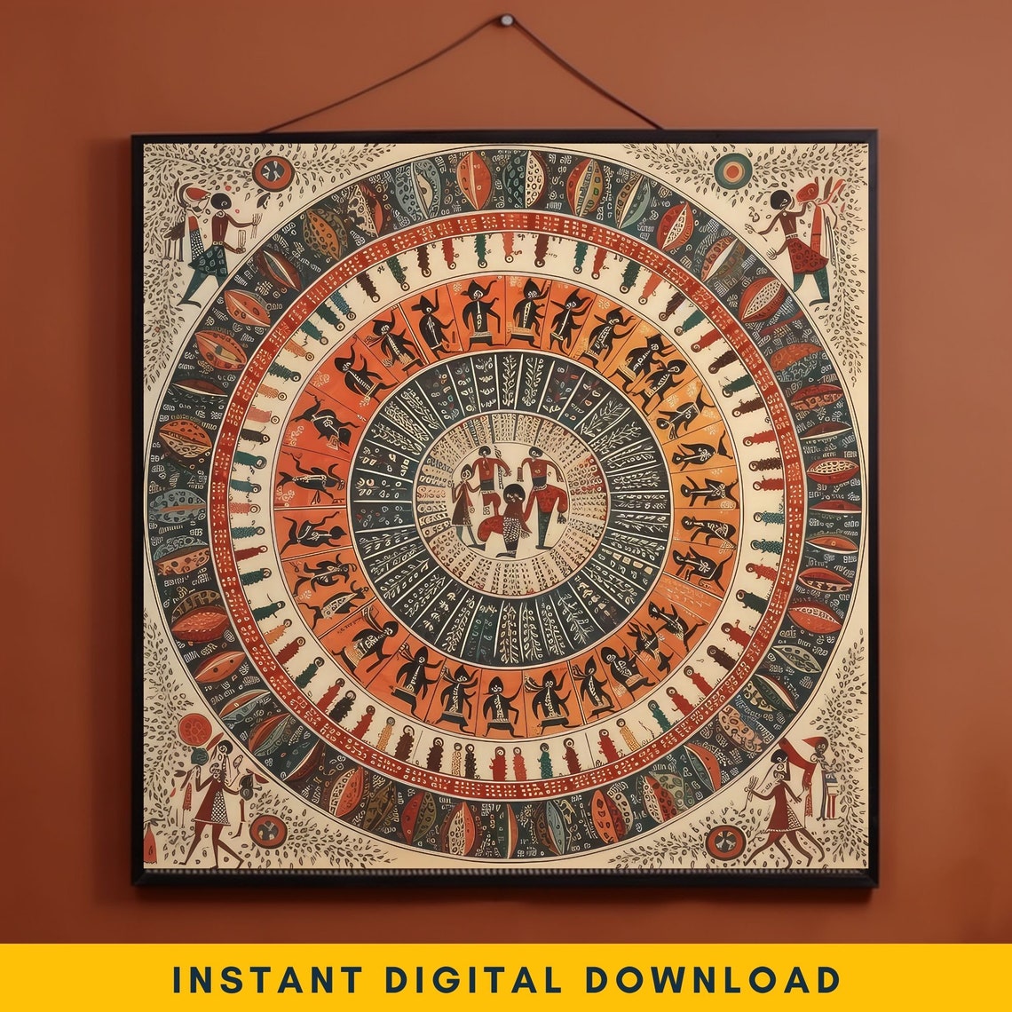 Indian Warli Painting Digital File, Tribal Digital Wall Art, Vintage ...