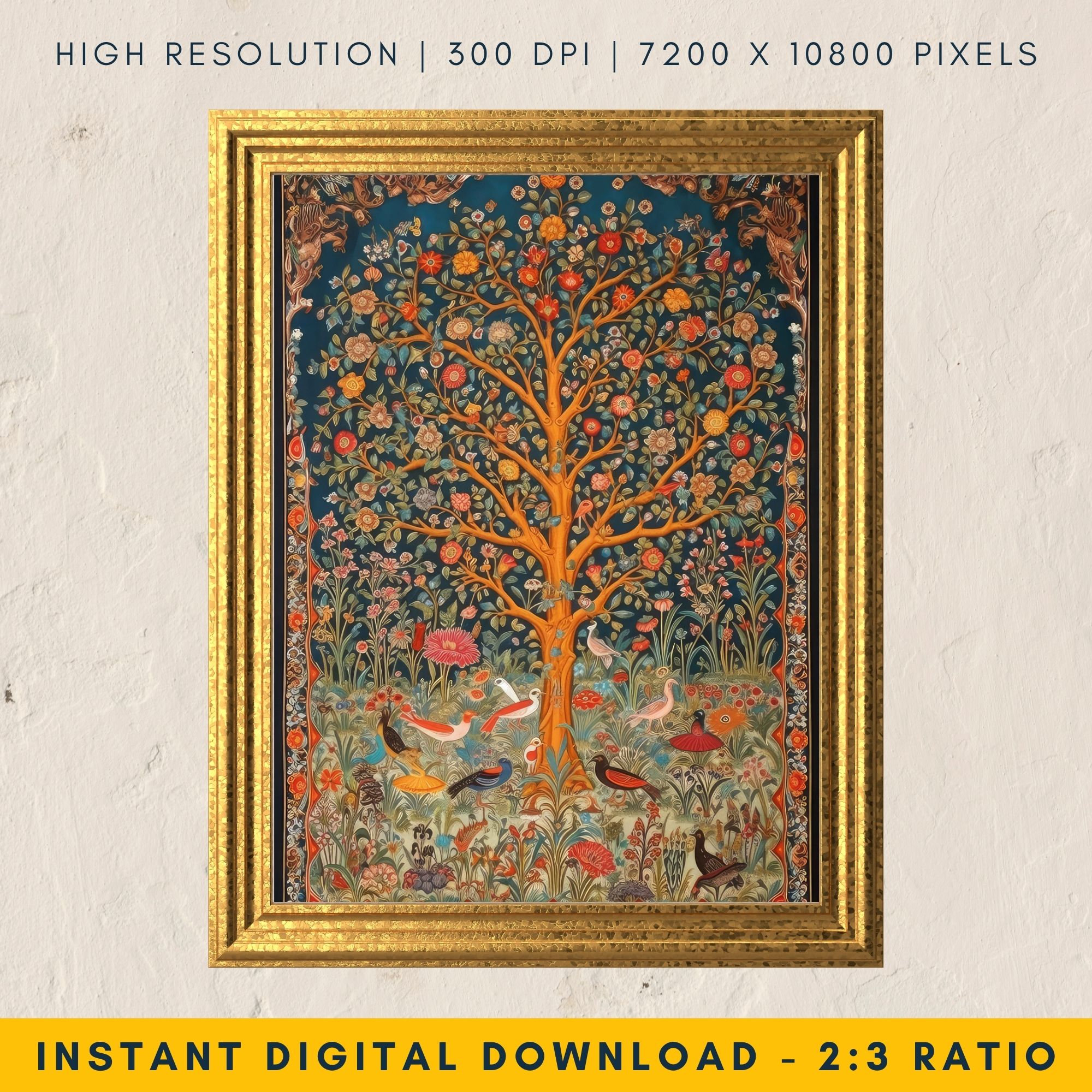Pichwai Painting Tree of Life Exquisite Indian Folk Art, Traditional ...
