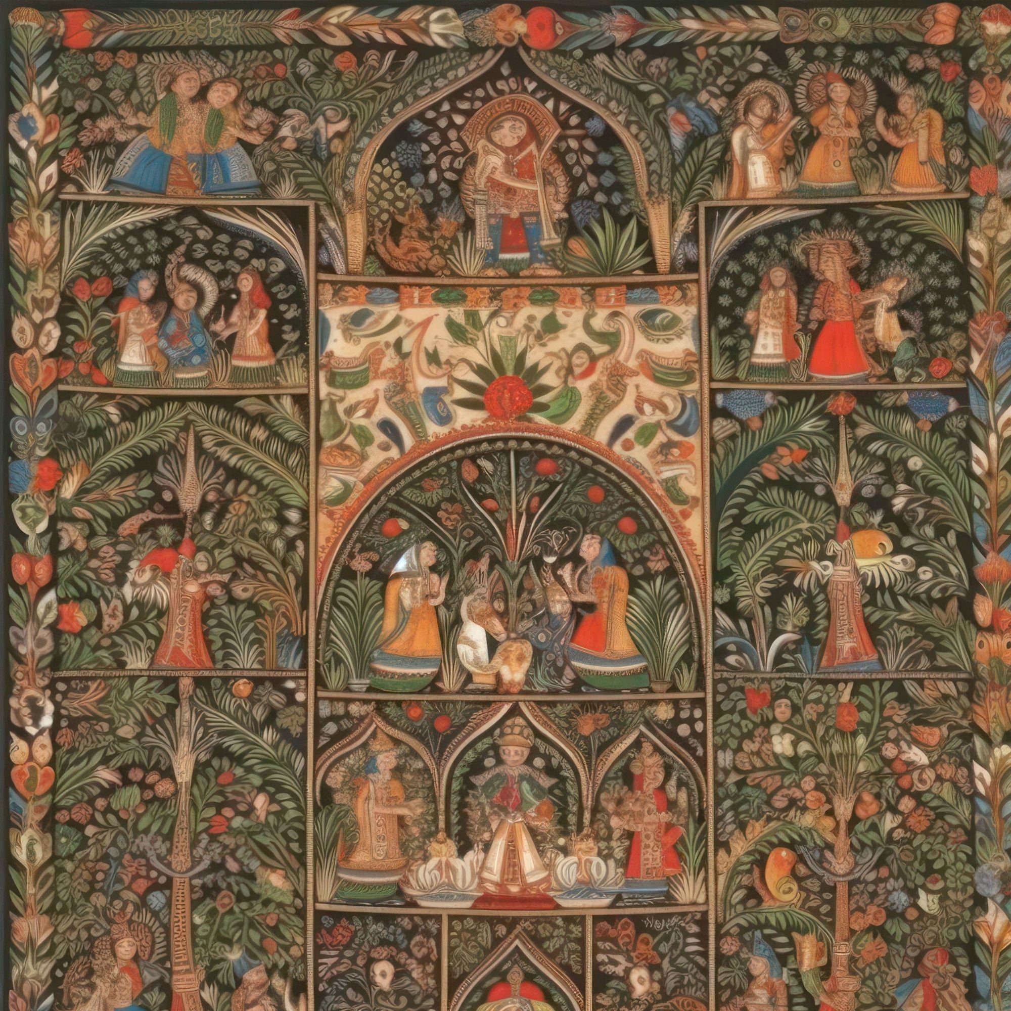 Mughal Islamic Wall Art - High-resolution Mughal Art Digital Print ...
