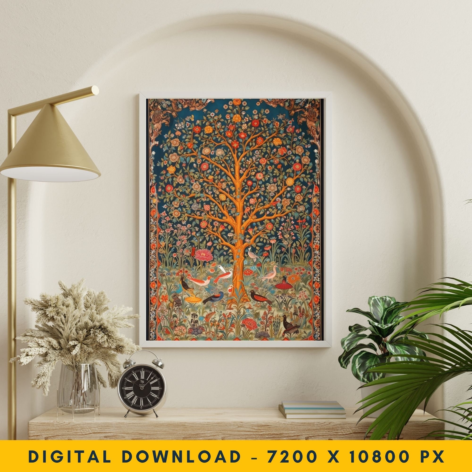Pichwai Painting Tree of Life - Exquisite Indian Folk Art, Traditional ...