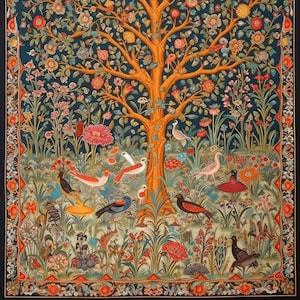 Pichwai Painting Tree of Life - Exquisite Indian Folk Art, Traditional ...