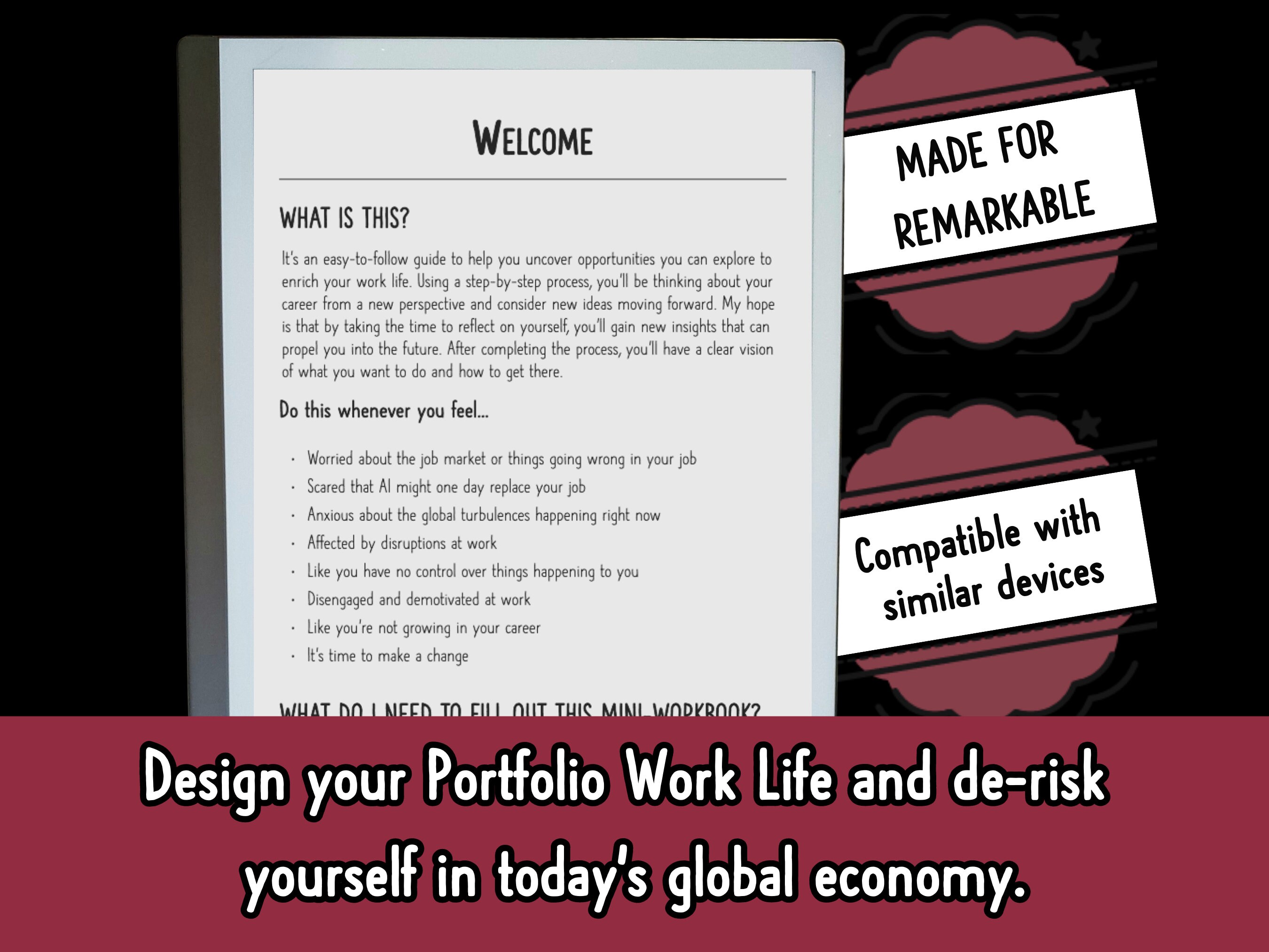 Remarkable Templates Career Growth Planner Journal for Remarkable, Work ...