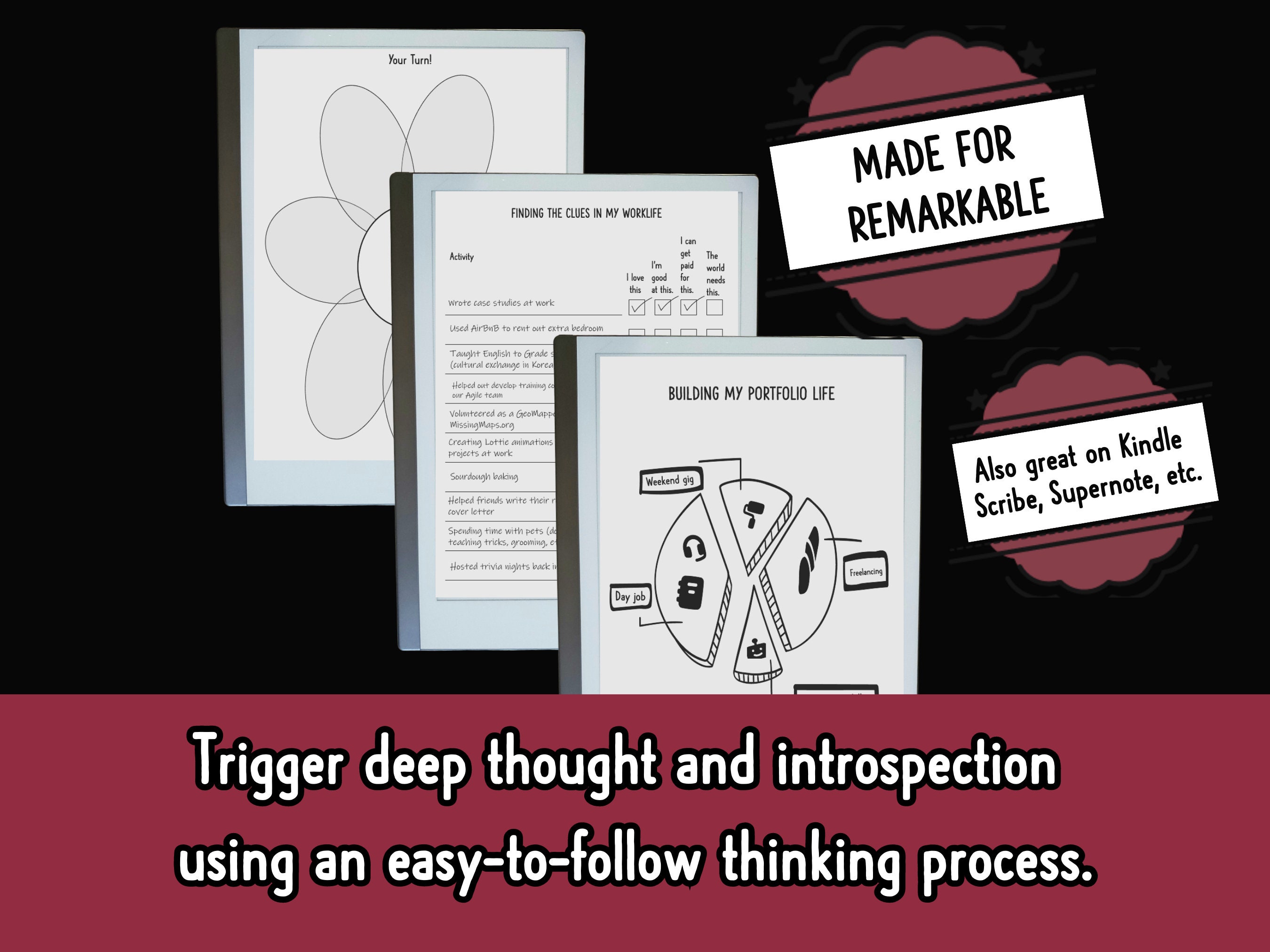 Remarkable Templates Career Growth Planner Journal for Remarkable, Work ...
