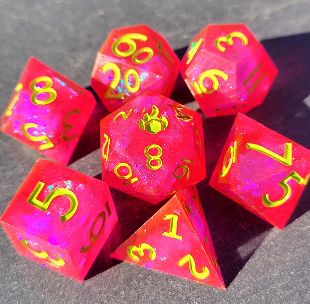 Handmade "every Rose Has Its Thorns" Full Dice Set | D&D Dice ...