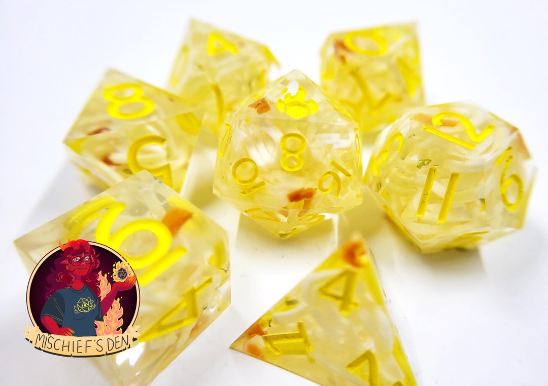 Handmade "roll for Ramen" Full Dice Set | D&D Dice | Yep Its Real Ramen ...