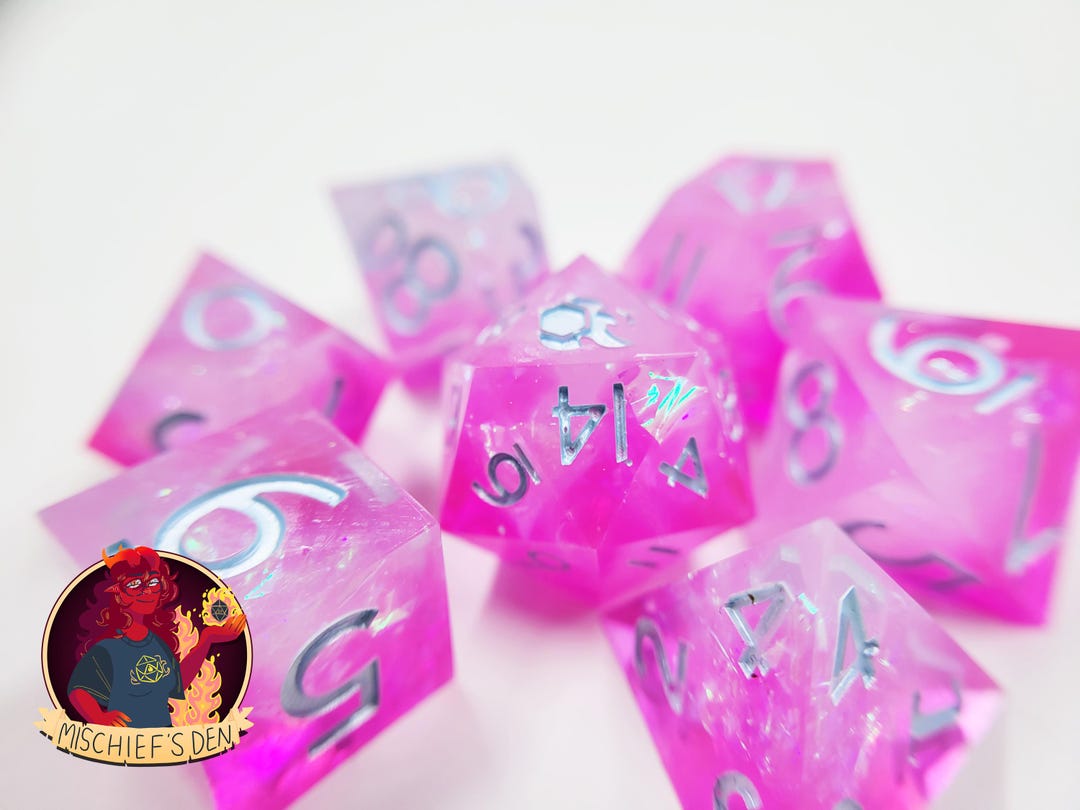 Handmade "prismatic Pixie Dust" Full Dice Set | Artisanal D&D Dice ...