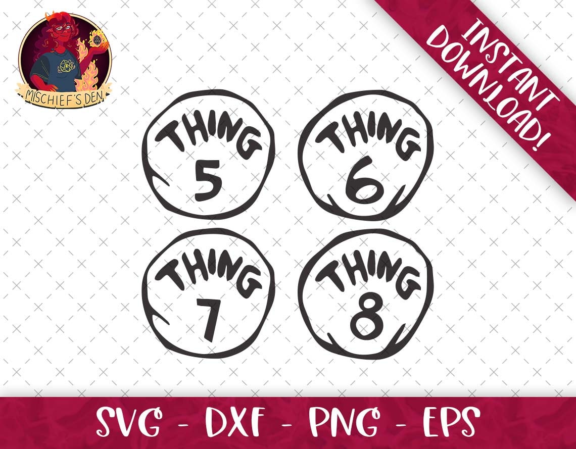 Thing 5 6 7 8SVG Bundle | Svg Eps Dxf Png Format Bundle | Silhouette ...