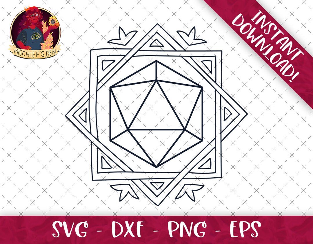 Fancy Hexagon D20 Dice SVG Bundle | Svg Eps Dxf Png Format Bundle | D&D ...