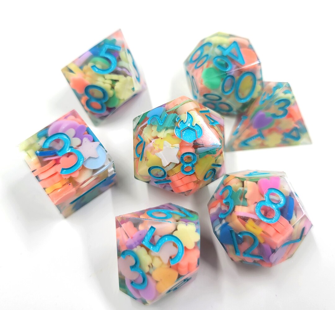Handmade pastel Sprinkles Full Dice Set D&D Dice Sprinkle Dice RPG ...