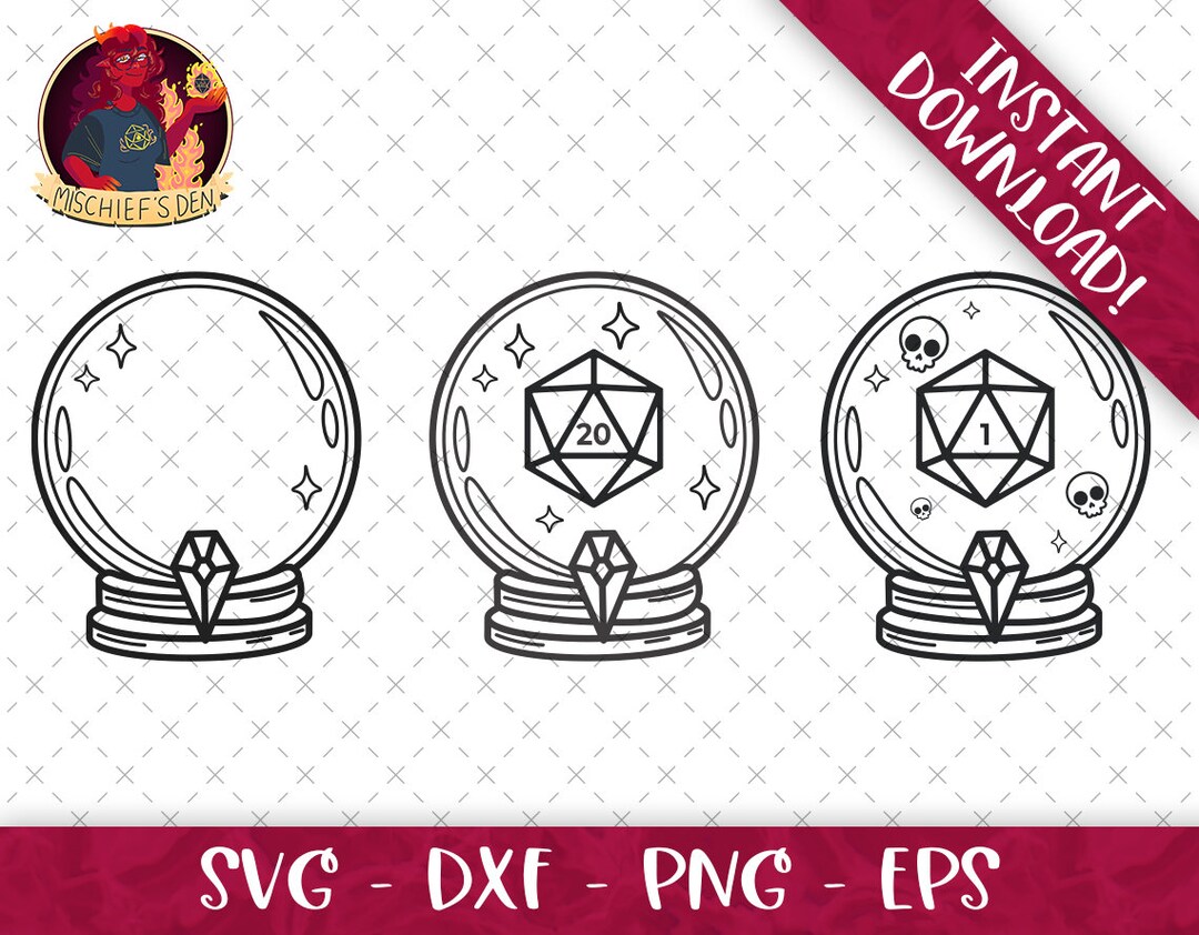 Crystal Ball Dice Roll D20 Dice SVG Bundle | Svg Eps Dxf Png Format ...