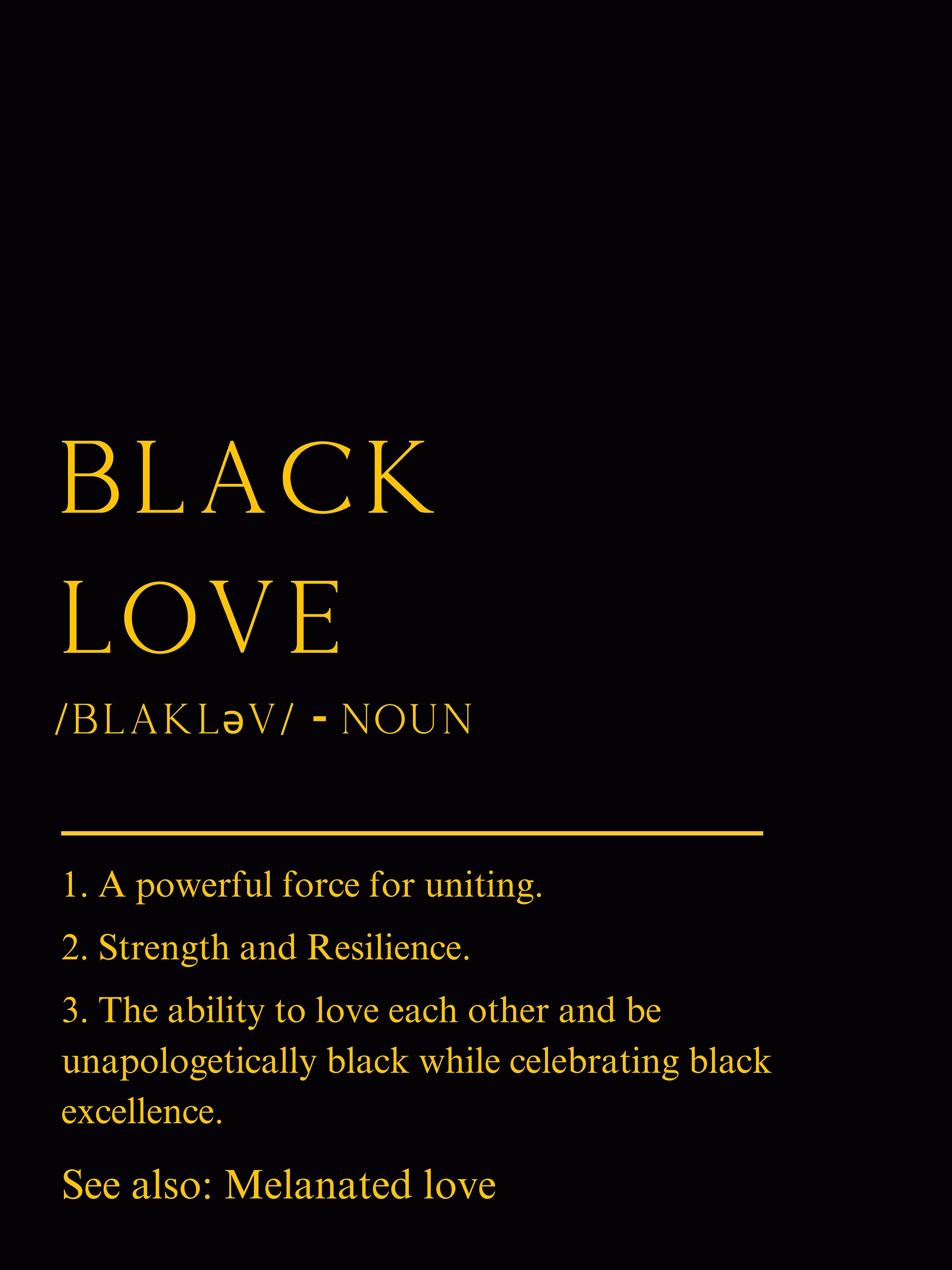 Black Love Definition Print | Black Excellence | Black Culture | Black ...
