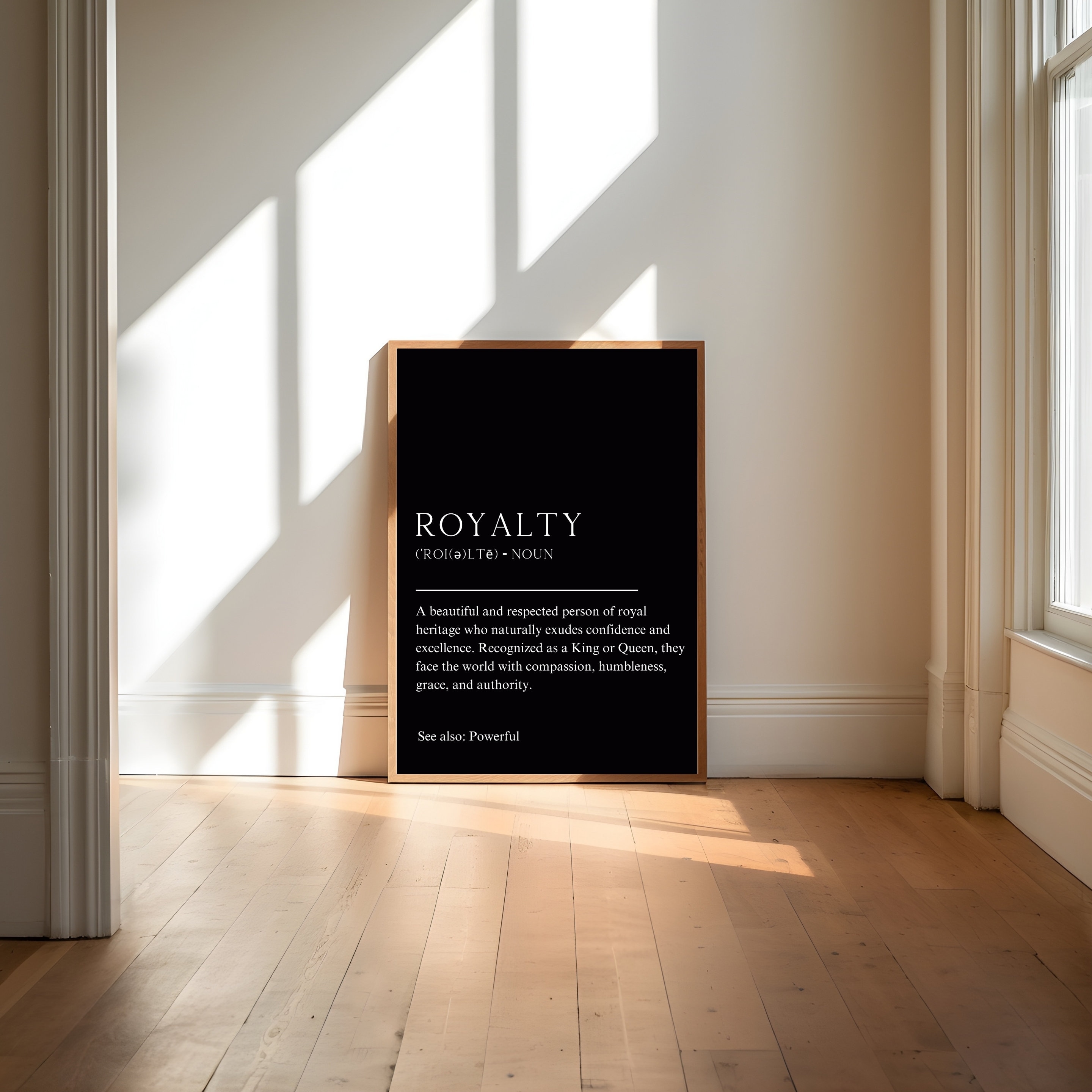 Royalty Definition, Definition Print, Typography Art, Wall Art ...