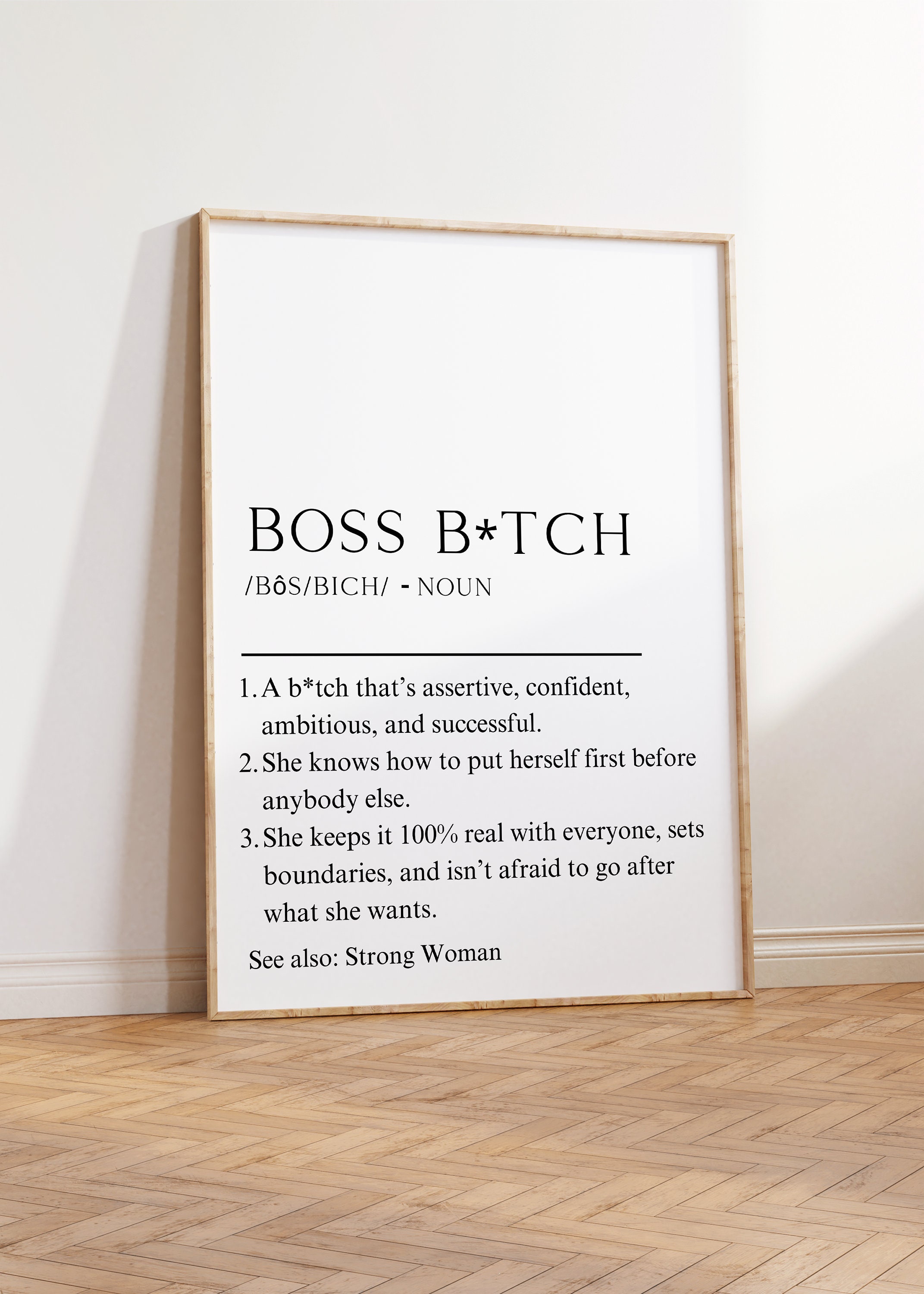Boss Bitch, Definition Print, Typography Print, Motivational Print ...