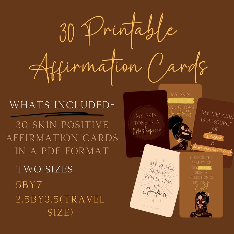 Melanin Affirmation Cards | Printable Affirmation Cards | Self-love ...