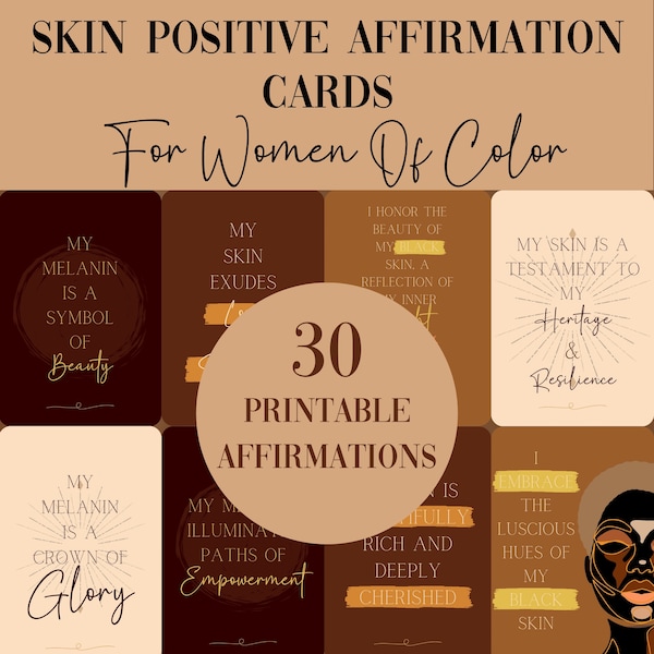 Printed Black Girl Affirmation Cards - Etsy