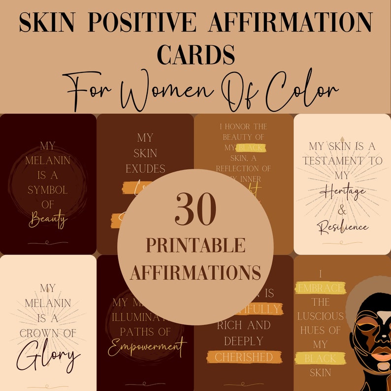 Melanin Affirmation Cards | Printable Affirmation Cards | Self-love ...