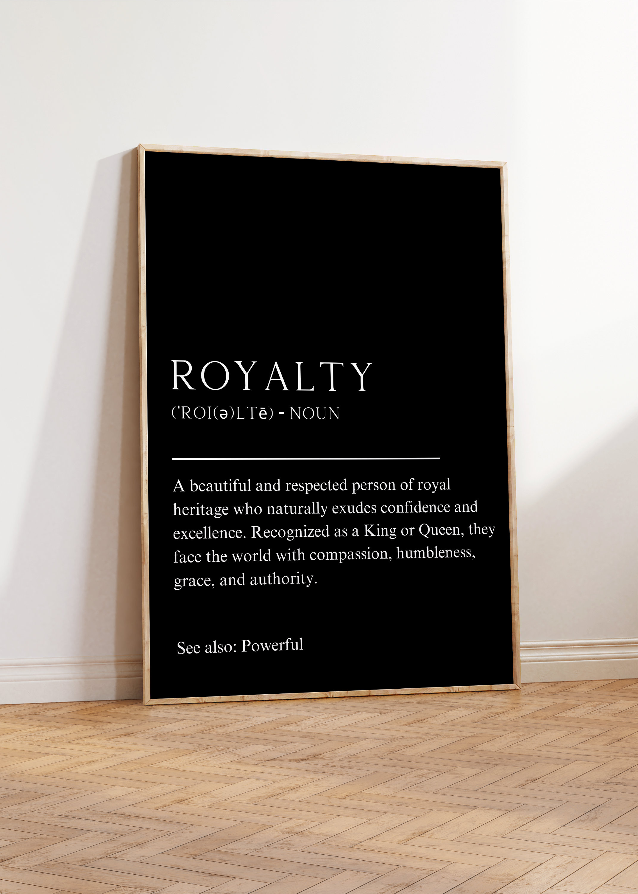 Royalty Definition, Definition Print, Typography Art, Wall Art ...