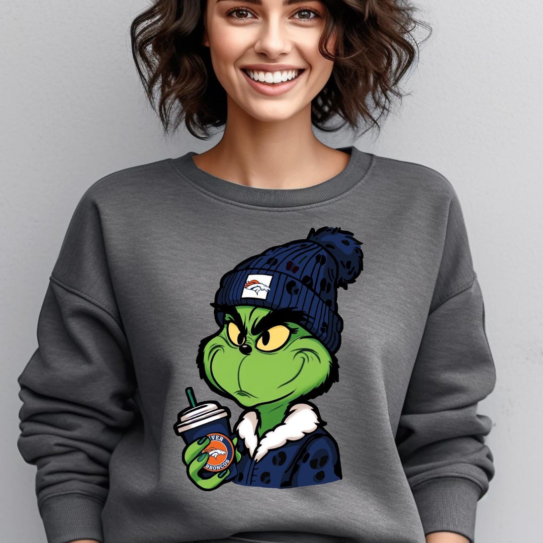 Football Season Grinch Design, PNG Graphic, Hoodie Image, Sweatshirt ...