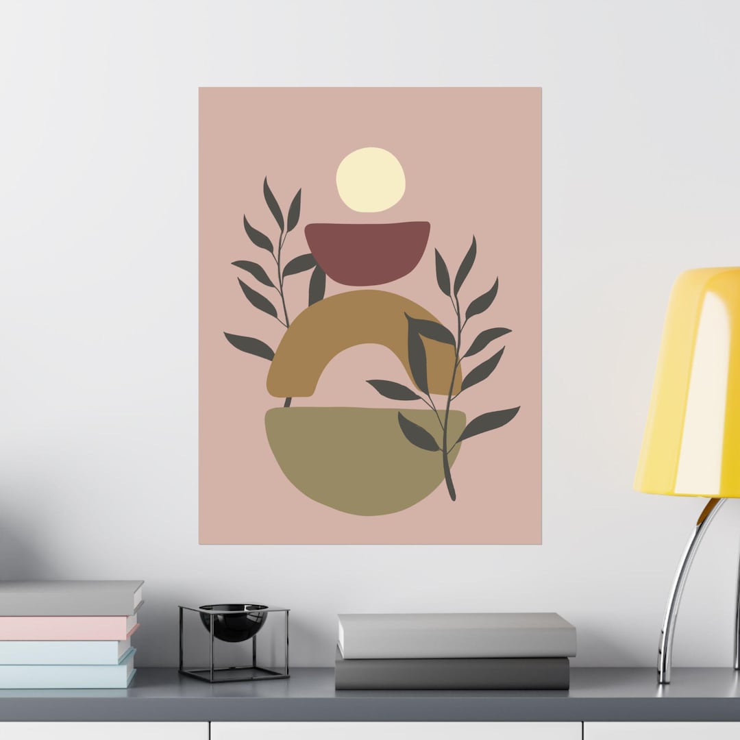Abstract Boho Poster Art, Mid-century Modern Wall Decor, Aesthetic Home ...