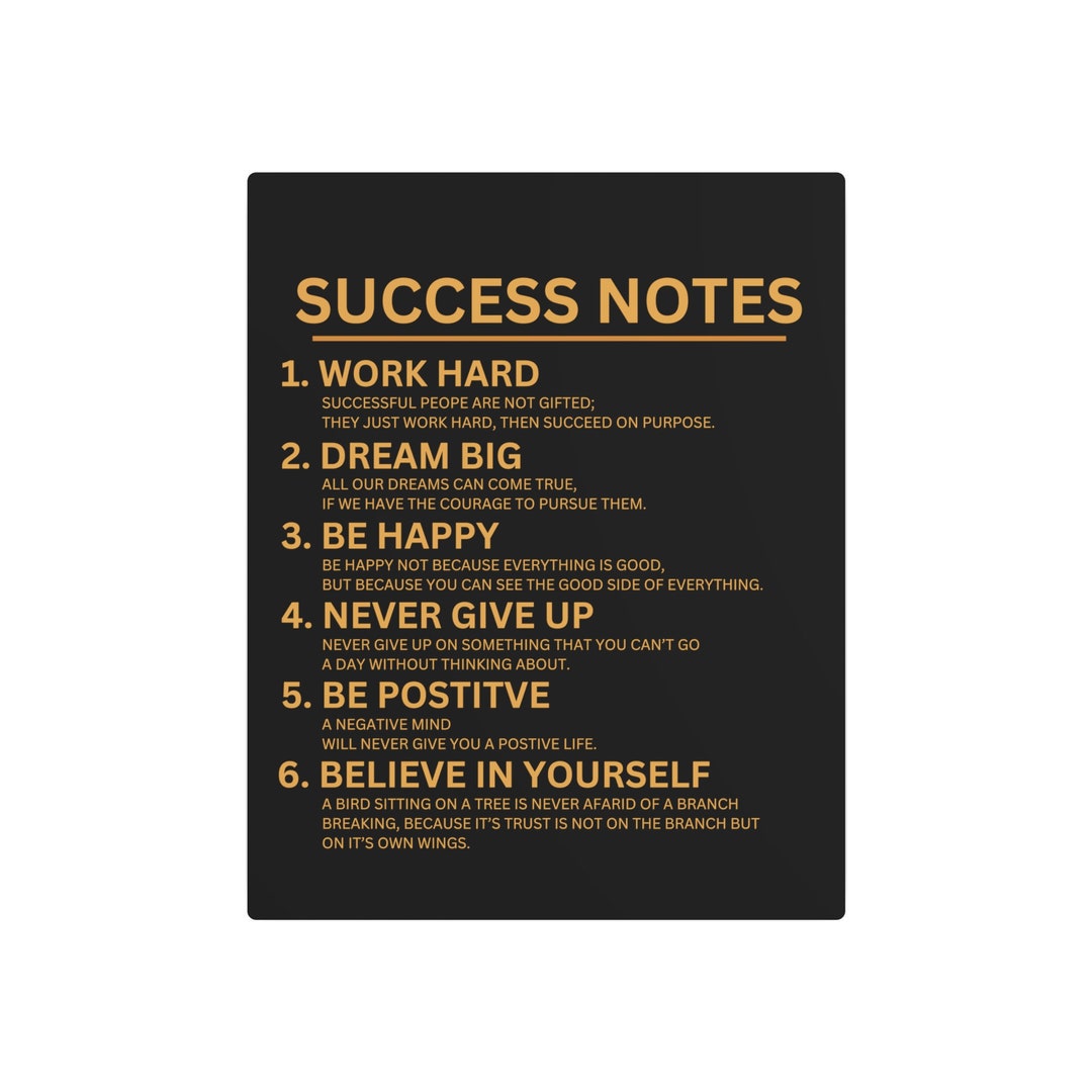 Motivational Quotes Success Notes Acrylic Print, Home Office Decor ...