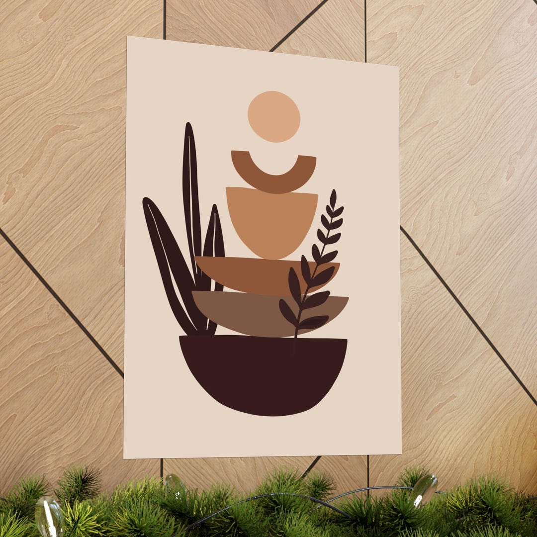 Boho Terracotta Plant Poster, Minimalist Home Decor, Gift for Nature ...