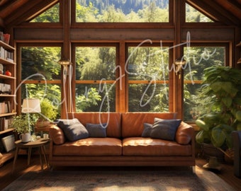 Cozy Cabin Virtual Background 5 Zoom Virtual Backgrounds Backdrop ...