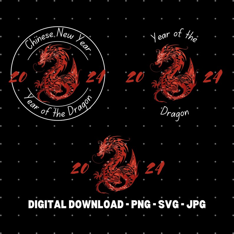 Chinese New Year Bundle, 2024 Dragon SVG, Chinese New Year, Feng Shui ...