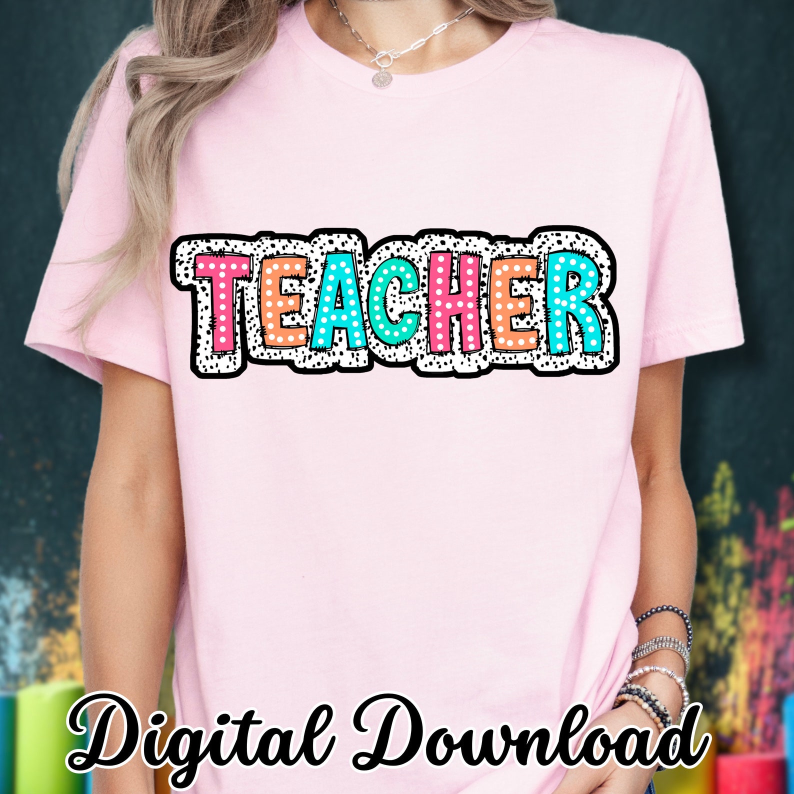 Teacher Dalmatian Png, Dalmatian Dots Png, Back to School Png, Teacher ...