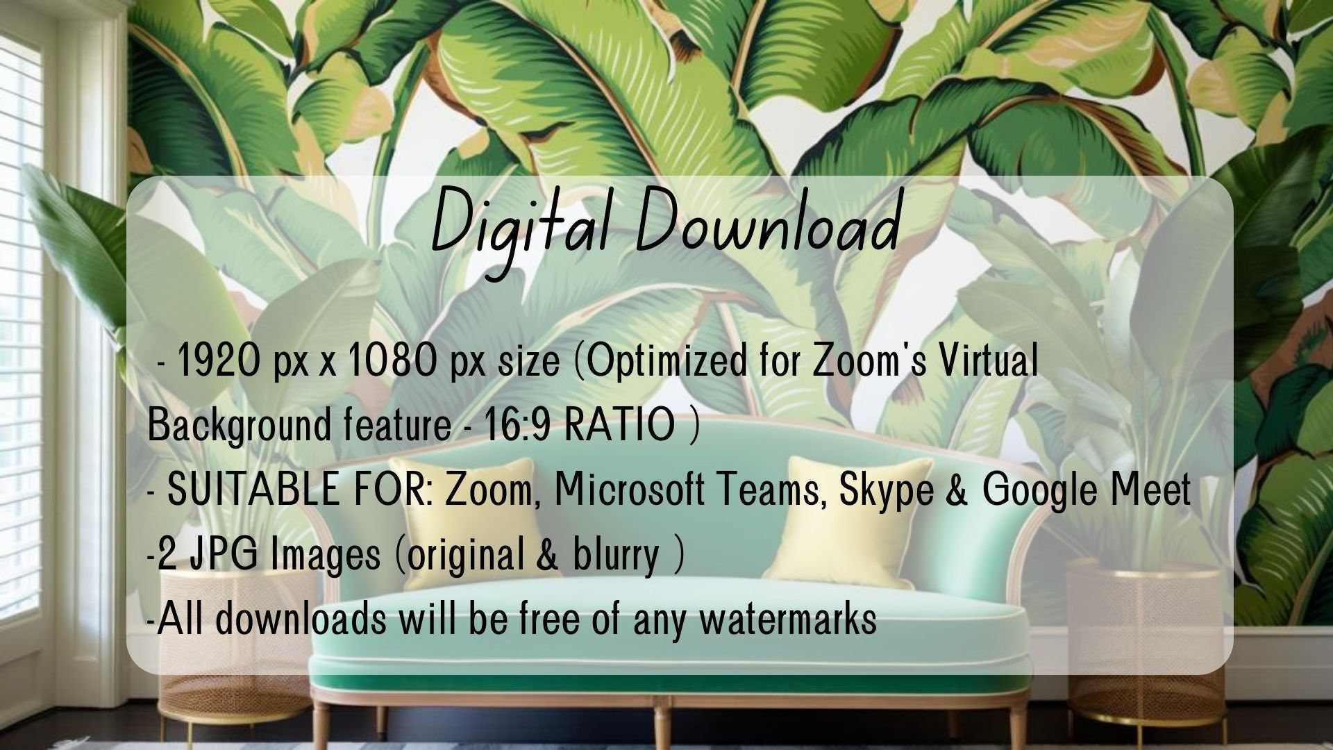 Tropical Zoom Background, Zoom Background Home Office, Home Office ...