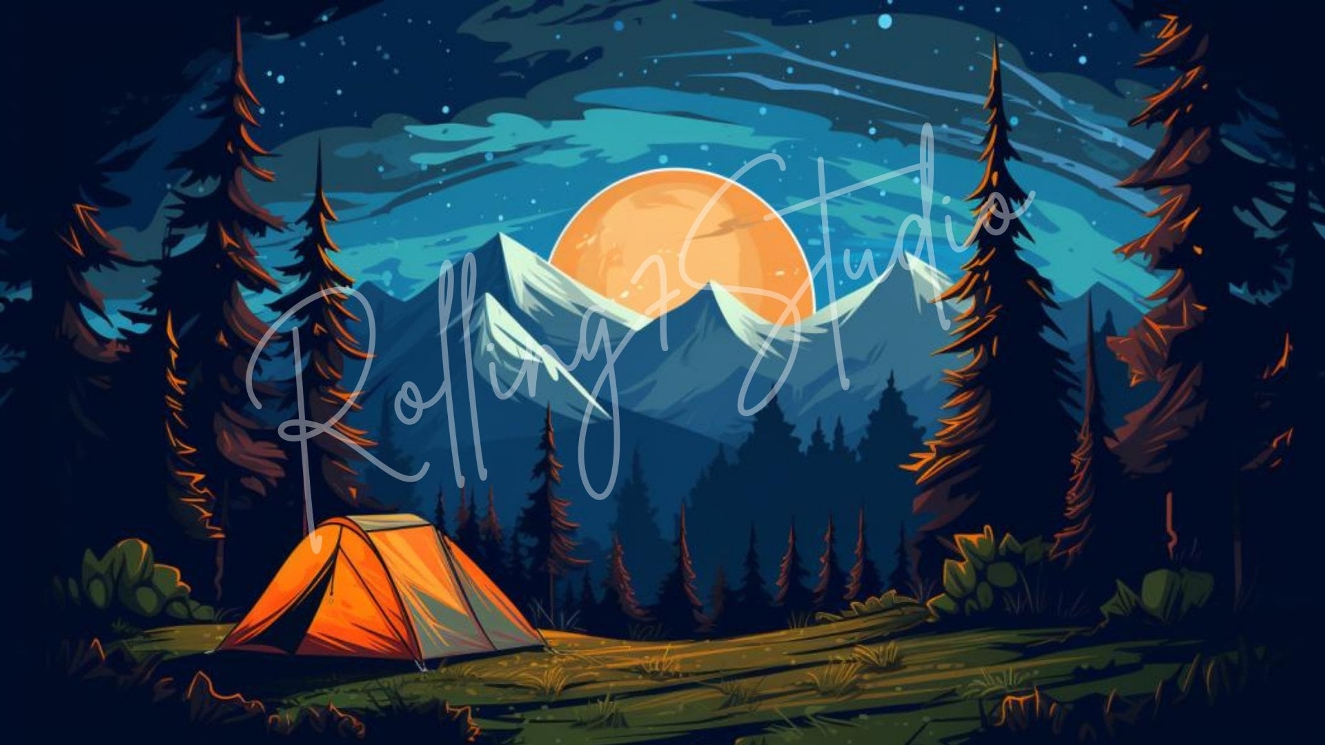 Camping Virtual Background Zoom Virtual Backgrounds Backdrop Office ...