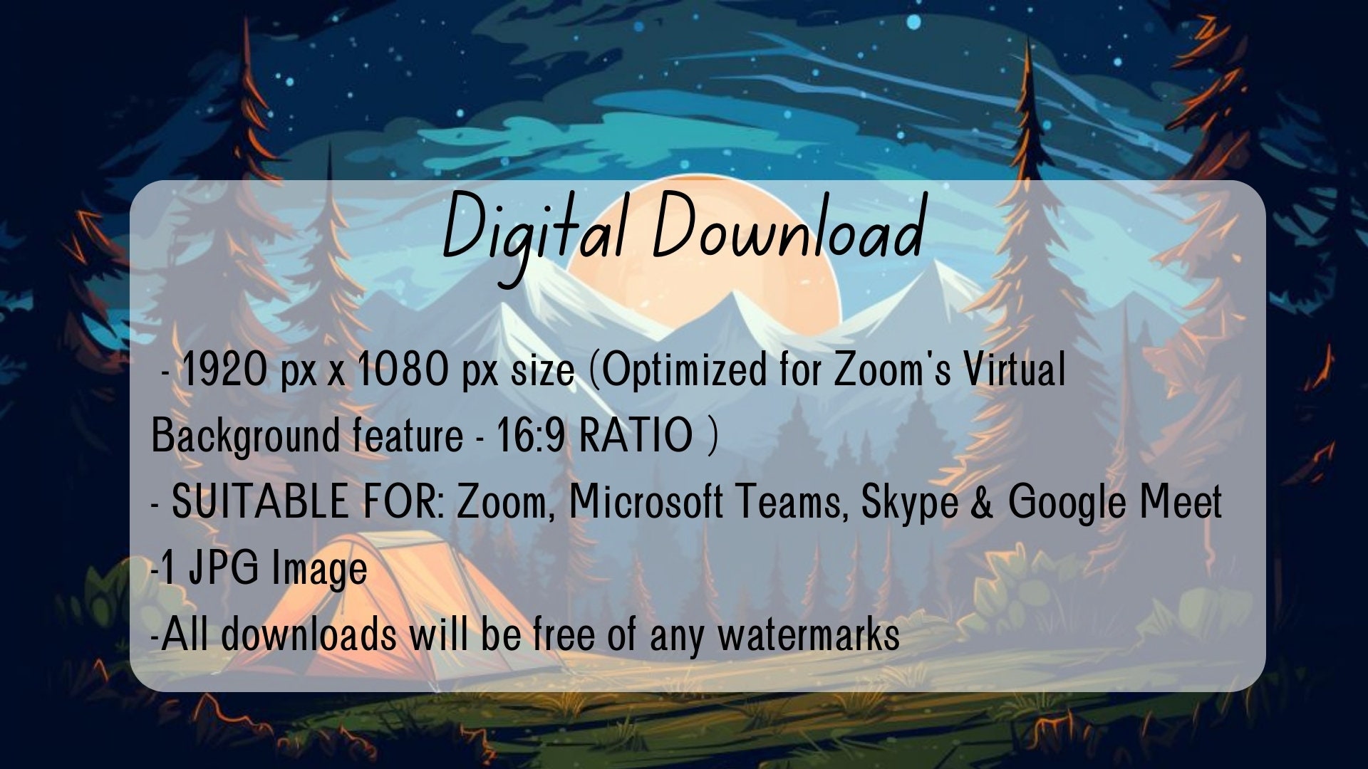 Camping Virtual Background Zoom Virtual Backgrounds Backdrop Office ...