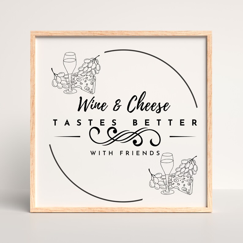 Wine & Cheese With Friends SVG: Laser Cut Files (digital Download) - Etsy