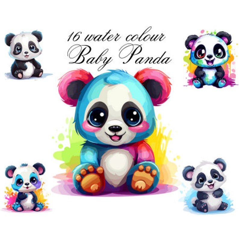 16 Watercolor Baby Panda Clipart Baby Panda Png Baby Panda - Etsy