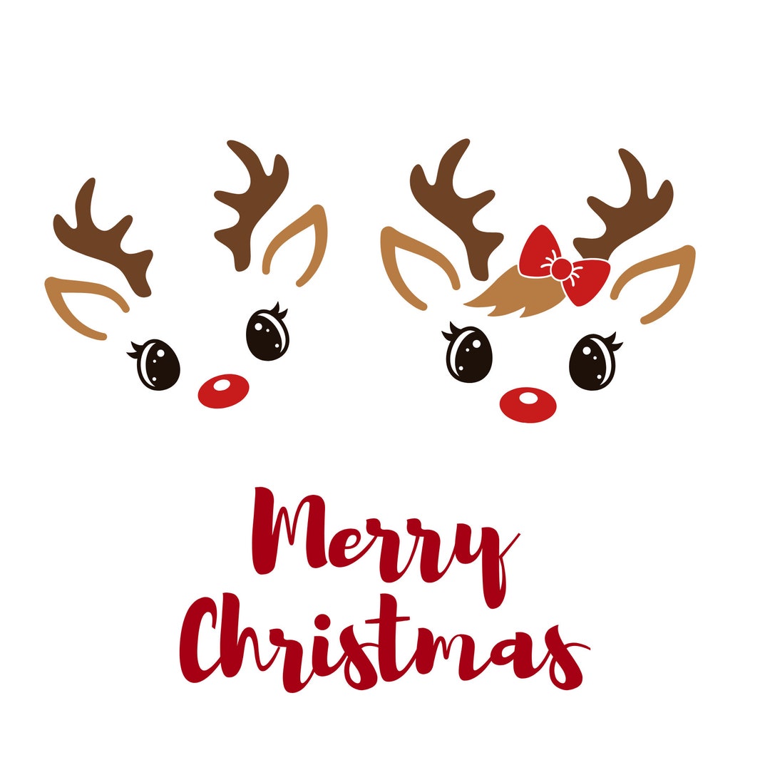 Merry Christmas Svg, Reindeer Svg, Reindeer Face Svg, Reindeer Ornament ...
