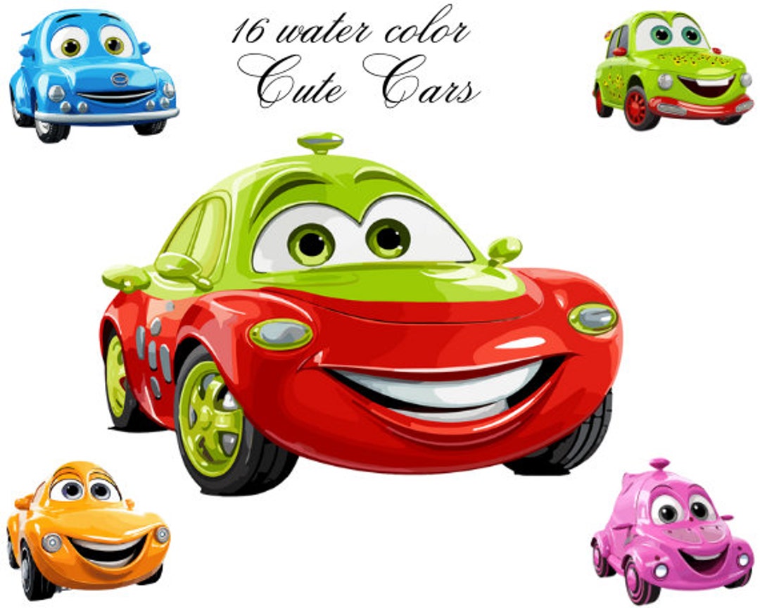 16 Watercolor Cute Cars Clipart, Cute Cars Png, Cute Cars Svg, Cute ...