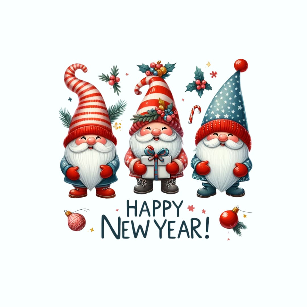 Happy New Year Png 2024, Christmas Png, Gnomes, Gnome Png, Christmas ...