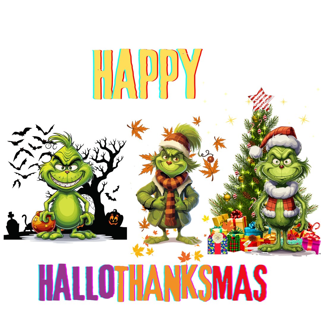 Happy Hallo Thanksmas Svg, Bats, Gnome Svg, Retro Halloween Png ...