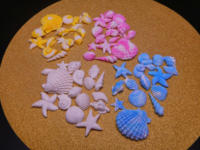 Fondant Seashells, Little Mermaid Shells, Under the Sea Cake Topper ...